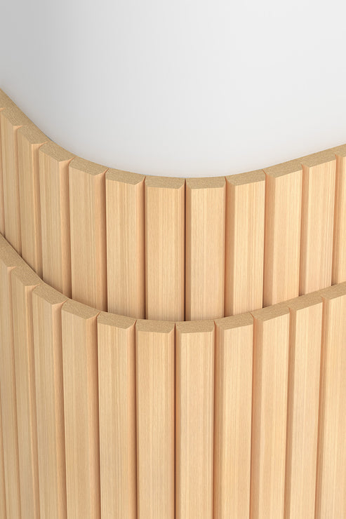 Flexible Beveled Slat Wood Wall Panel Interior Siding - Champagne Oak ...