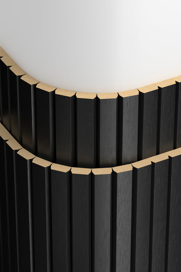 Flexible Beveled Slat Wood Wall Panel Interior Siding - Ultra Black ...
