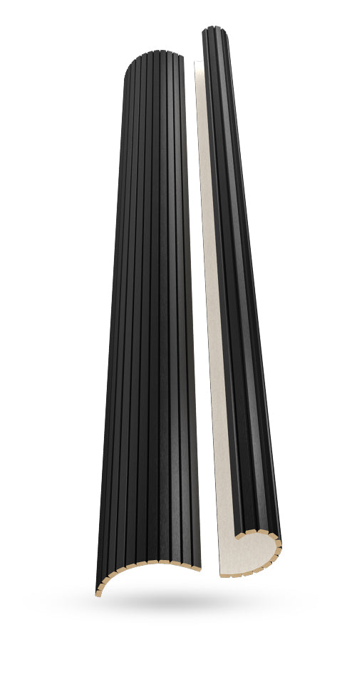 Flexible Beveled Slat Wood Wall Panel Interior Siding - Ultra Black ...