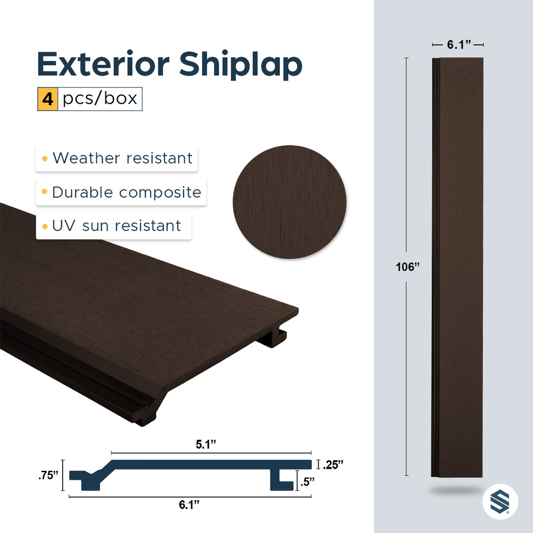 Teak Exterior Shiplap Composite Siding, Outdoor Wall Panel Cladding ...