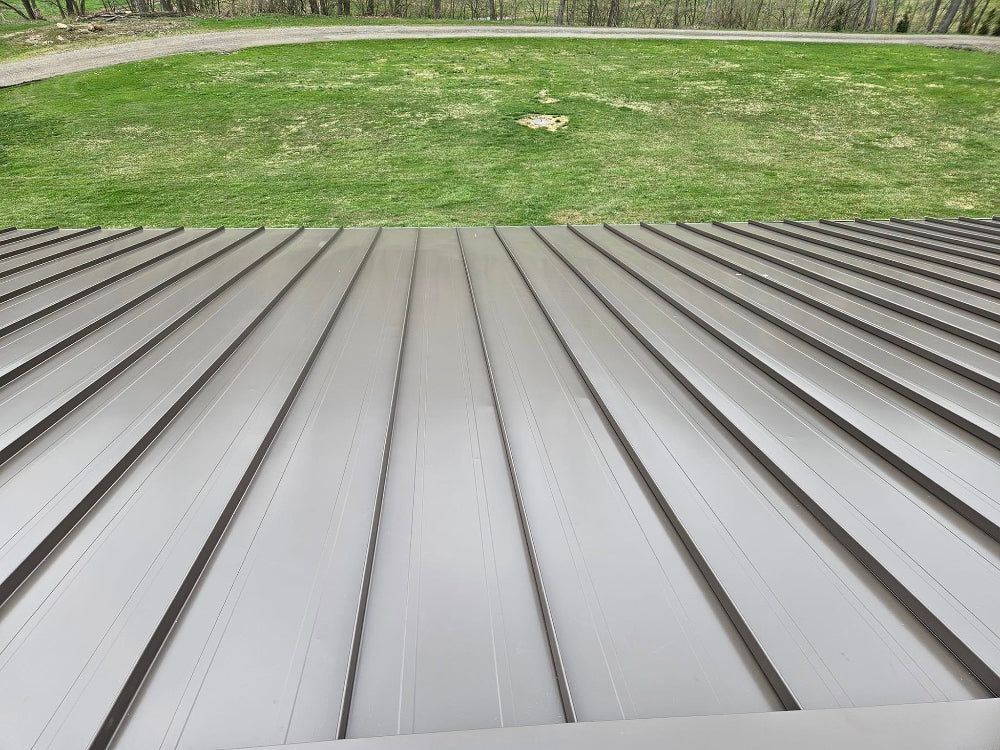 Slate Gray Steel Roof Panels Weather - Resistant Metal Roofing ...