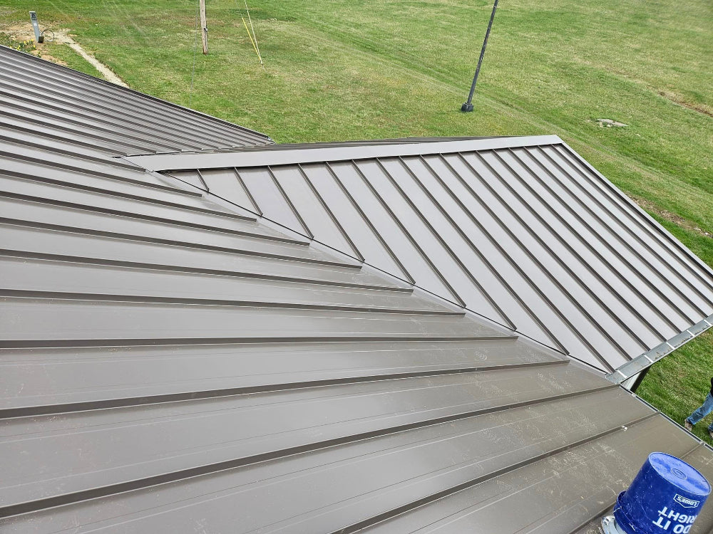 Slate Gray Steel Roof Panels Weather - Resistant Metal Roofing ...