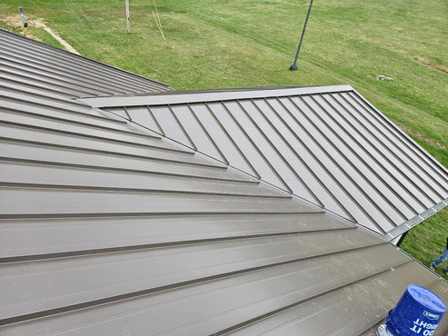 Slate Gray Steel Roof Panels Weather - Resistant Metal Roofing ...