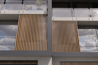 Teak Interior-Exterior Timber Tube Composite Wood Slat Privacy Divider ...