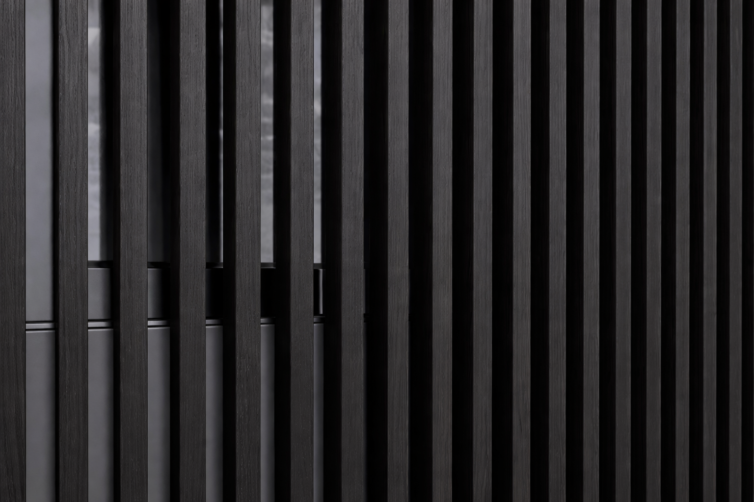 Black Interior-Exterior Timber Tube Composite Wood Slat Privacy Divide ...