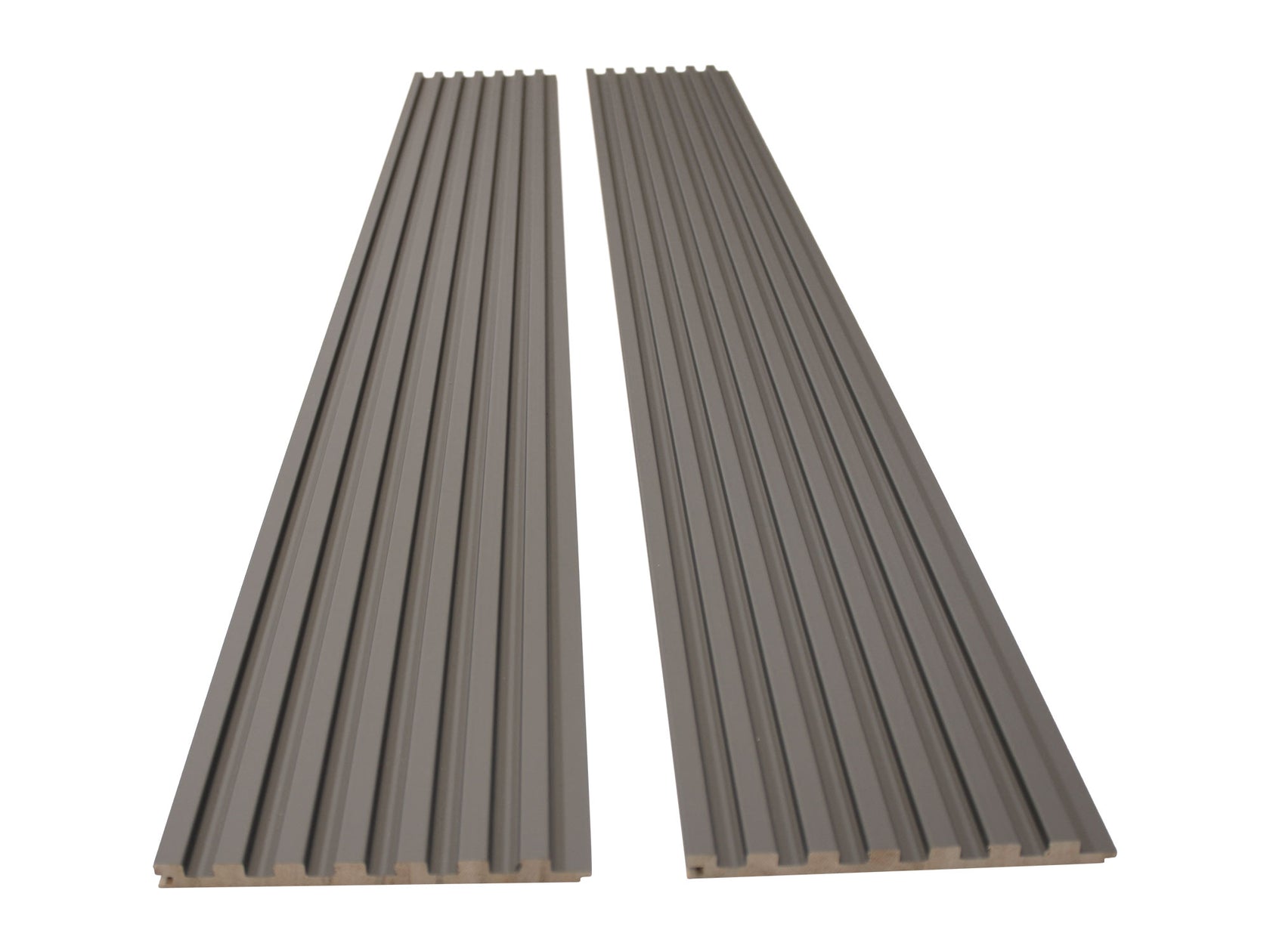 Pebble Gray Slat Wood Panels for Walls - Sleek (106" x 5 3/4 ...