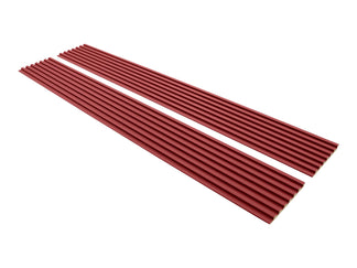 Satin Red Slat Wood Panels for Walls - Sleek (106" x 5 3/4 ...