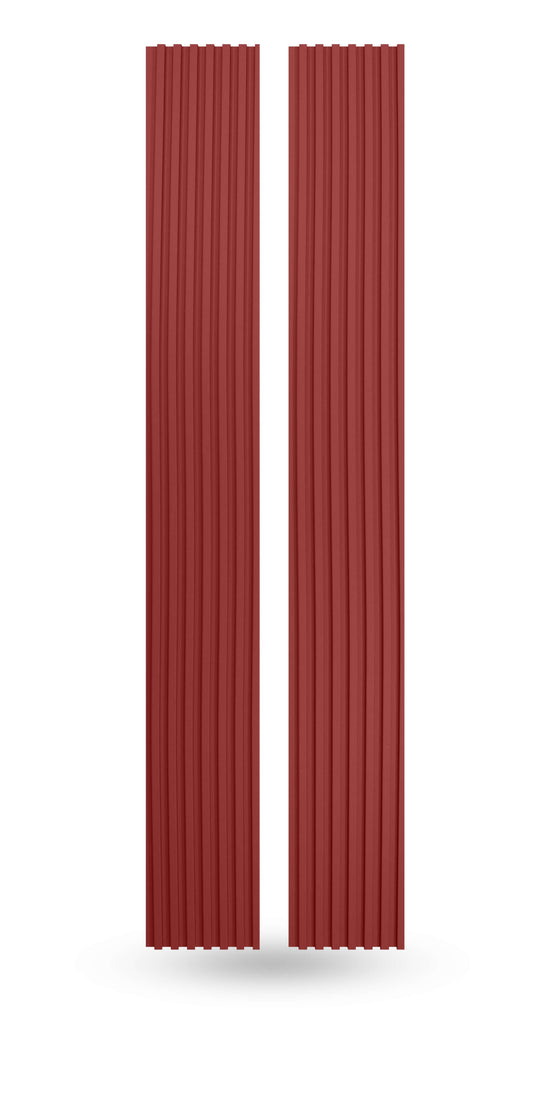Satin Red Slat Wood Panels for Walls - Sleek (106" x 5 3/4 ...