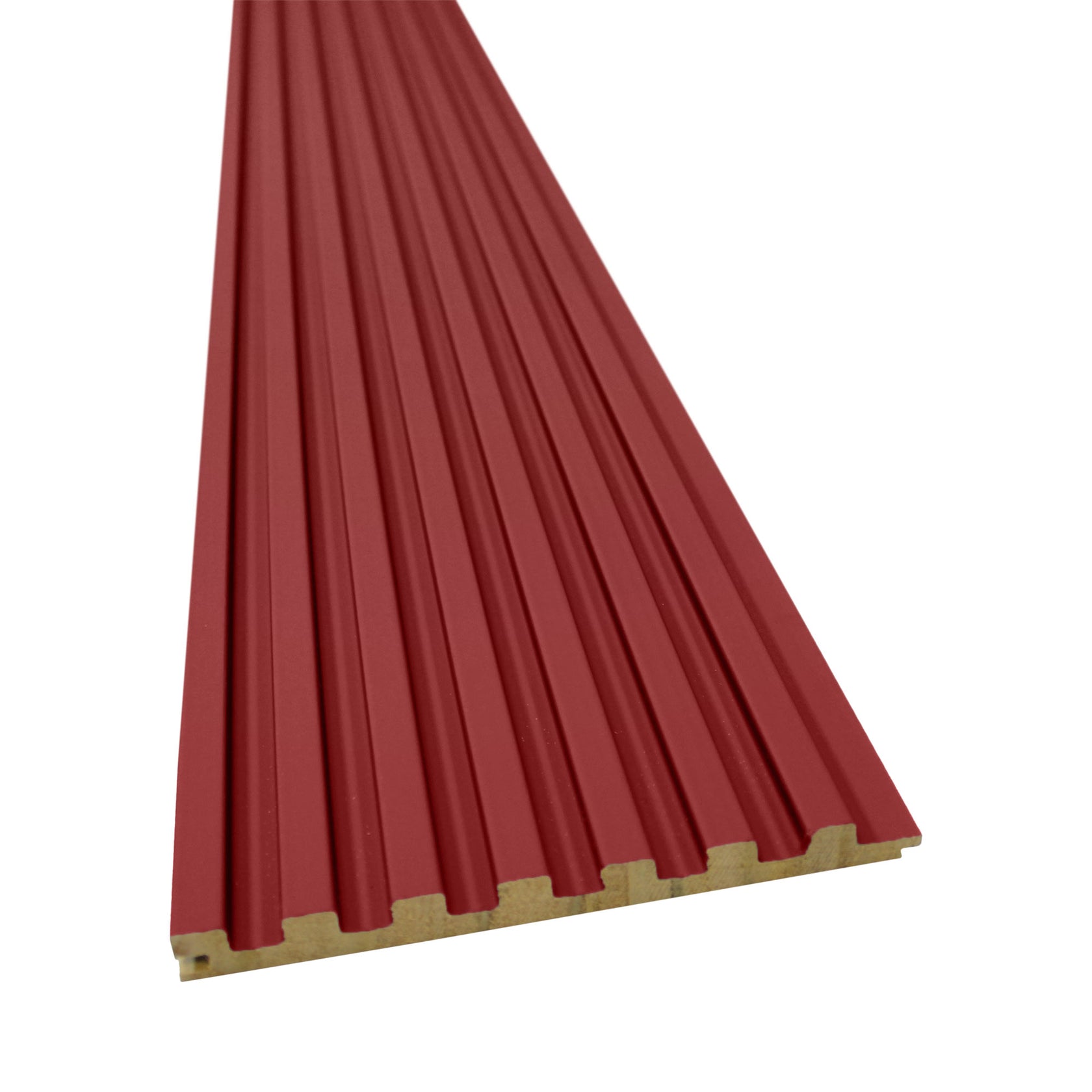 Satin Red Slat Wood Panels for Walls - Sleek (106" x 5 3/4 ...