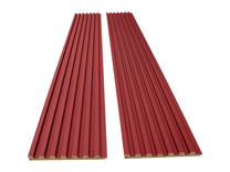 Satin Red Slat Wood Panels for Walls - Sleek (106" x 5 3/4 ...
