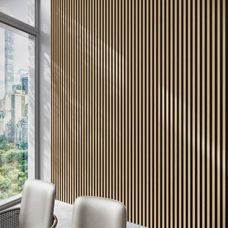 Maple With Black Accents With Black Accents Wood Slat Panels for Walls ...