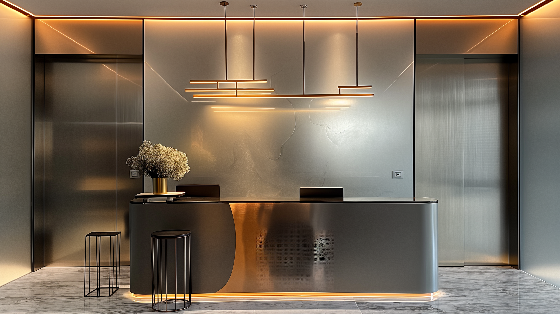 Polished Stainless Steel Effect Interior Metal Wall Panels ...